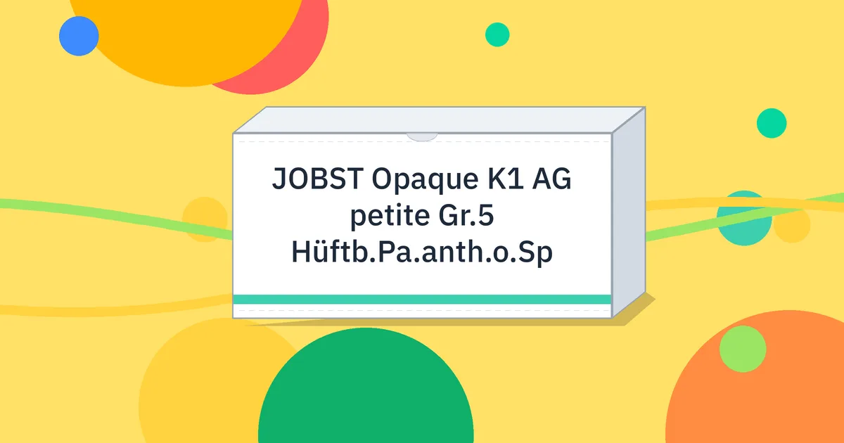 Symbolbild: Packung mit der Aufschrift JOBST Opaque K1 AG petite Gr.5 Hüftb.Pa.anth.o.Sp (PZN 16273071) – Verfügbarkeit und Bezug in Apotheken in Frankfurt am Main