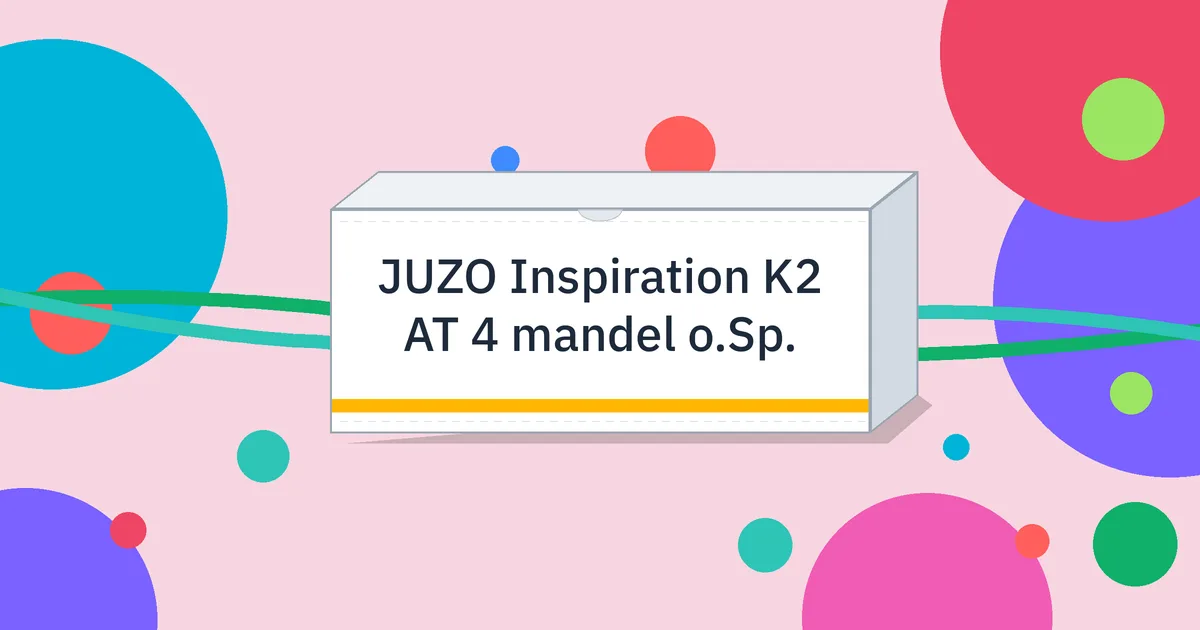 Symbolbild: Packung mit der Aufschrift JUZO Inspiration K2 AT 4 mandel o.Sp. (PZN 14926646) – Verfügbarkeit und Bezug in Apotheken in Frankfurt am Main