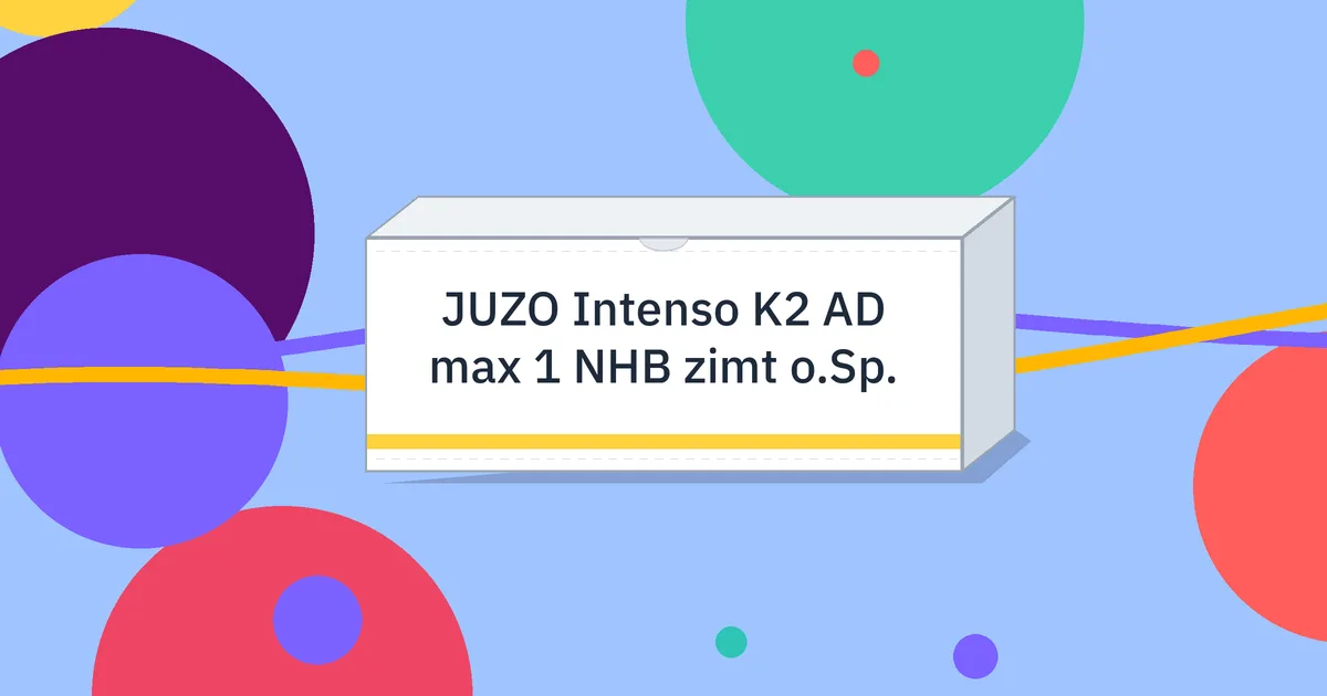 Symbolbild: Packung mit der Aufschrift JUZO Intenso K2 AD max 1 NHB zimt o.Sp. (PZN 18623150) – Verfügbarkeit und Bezug in Apotheken in Frankfurt am Main