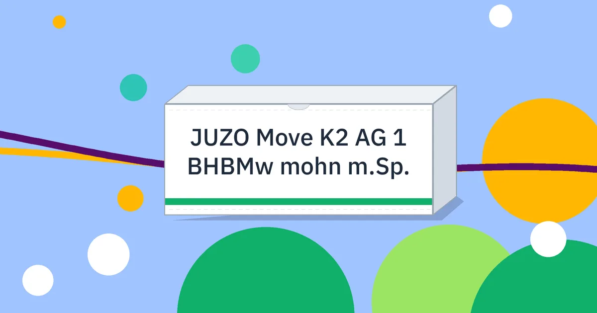 Symbolbild: Packung mit der Aufschrift JUZO Move K2 AG 1 BHBMw mohn m.Sp. (PZN 18556488) – Verfügbarkeit und Bezug in Apotheken in Frankfurt am Main