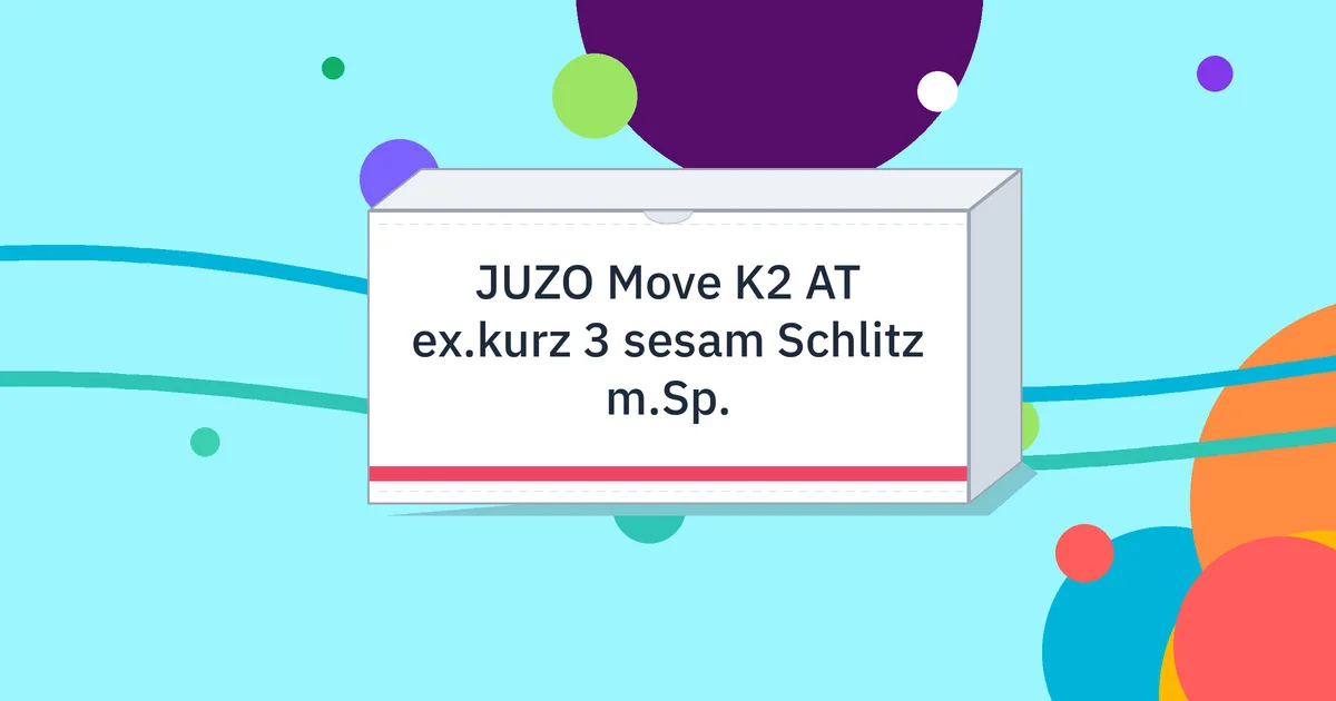 Symbolbild: Packung mit der Aufschrift JUZO Move K2 AT ex.kurz 3 sesam Schlitz m.Sp. (PZN 20671771) – Verfügbarkeit und Bezug in Apotheken in Frankfurt am Main