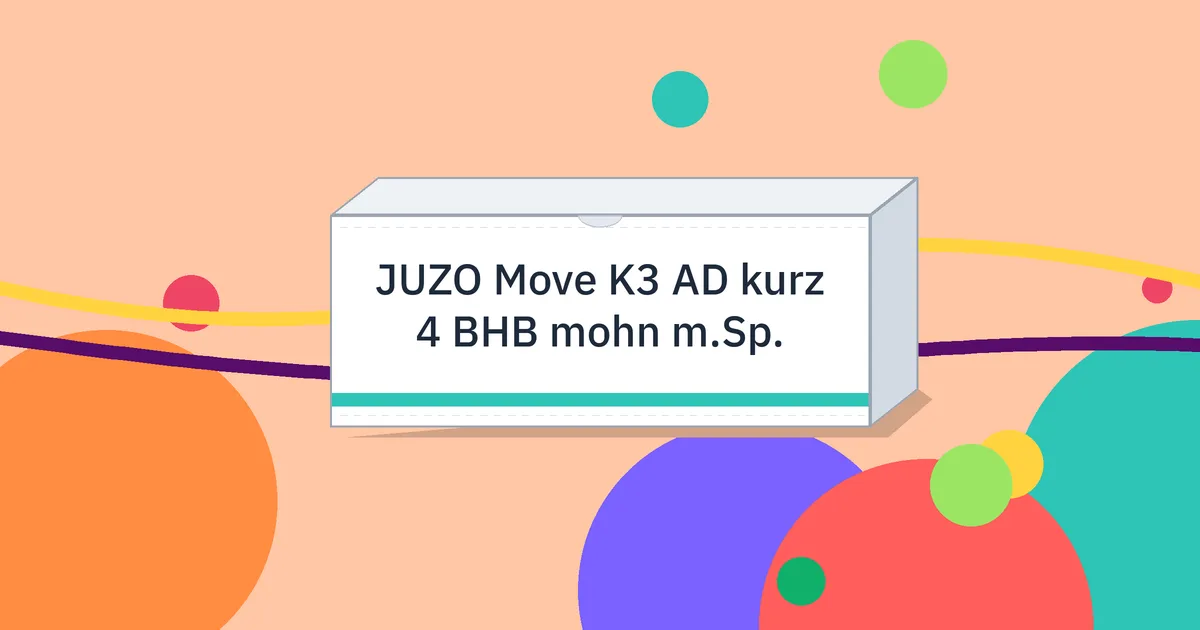 Symbolbild: Packung mit der Aufschrift JUZO Move K3 AD kurz 4 BHB mohn m.Sp. (PZN 18572352) – Verfügbarkeit und Bezug in Apotheken in Frankfurt am Main