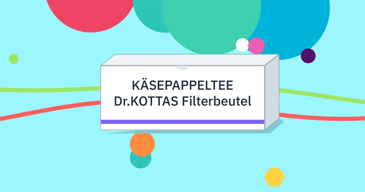 Symbolbild: Packung mit der Aufschrift KÄSEPAPPELTEE Dr.KOTTAS Filterbeutel (PZN 10030522) – Verfügbarkeit und Bezug in Apotheken in Frankfurt am Main