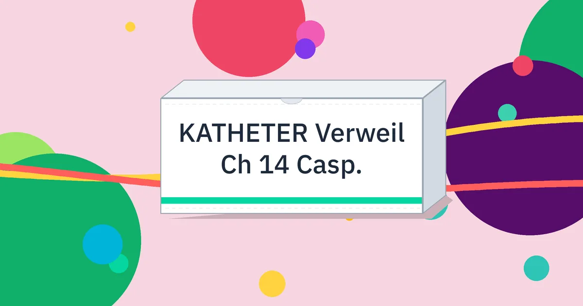 Symbolbild: Packung mit der Aufschrift KATHETER Verweil Ch 14 Casp. (PZN 01730172) – Verfügbarkeit und Bezug in Apotheken in Frankfurt am Main