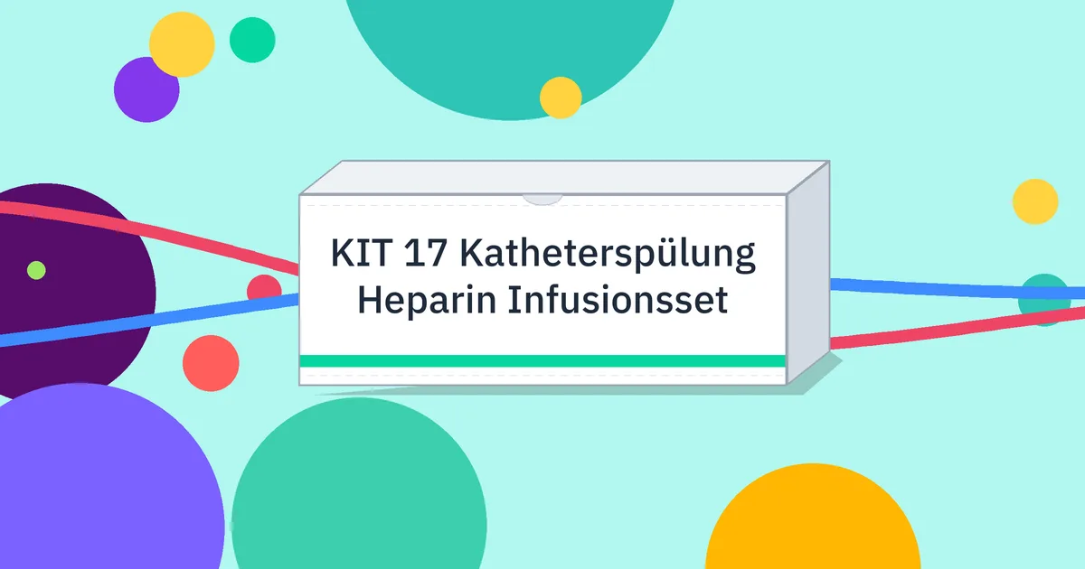 Symbolbild: Packung mit der Aufschrift KIT 17 Katheterspülung Heparin Infusionsset (PZN 08438517) – Verfügbarkeit und Bezug in Apotheken in Frankfurt am Main