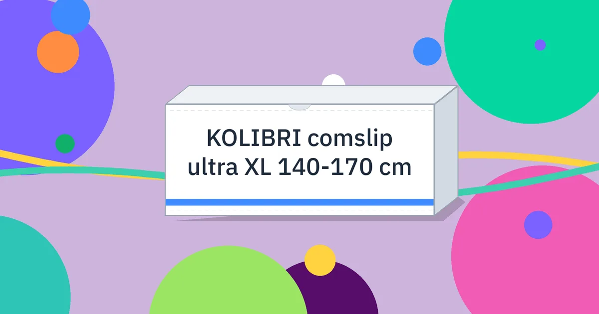 Symbolbild: Packung mit der Aufschrift KOLIBRI comslip ultra XL 140-170 cm (PZN 11697518) – Verfügbarkeit und Bezug in Apotheken in Frankfurt am Main
