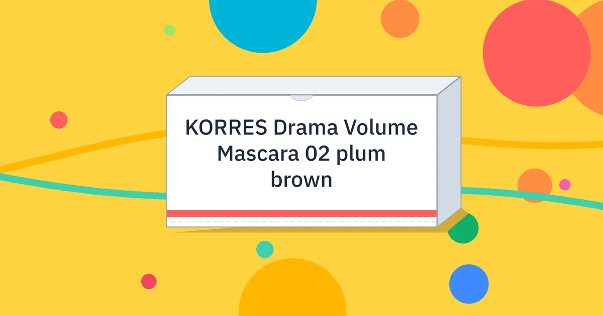 Symbolbild: Packung mit der Aufschrift KORRES Drama Volume Mascara 02 plum brown (PZN 19913074) – Verfügbarkeit und Bezug in Apotheken in Frankfurt am Main