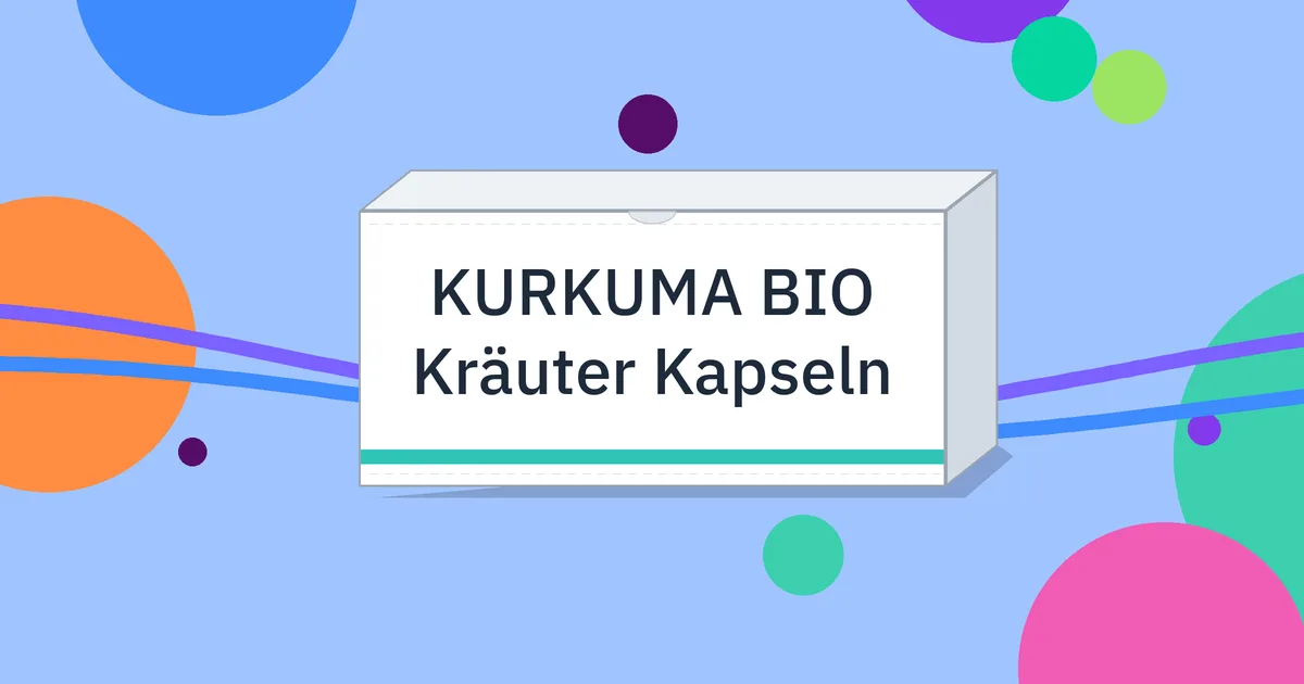 Symbolbild: Packung mit der Aufschrift KURKUMA BIO Kräuter Kapseln (PZN 15322726) – Verfügbarkeit und Bezug in Apotheken in Frankfurt am Main