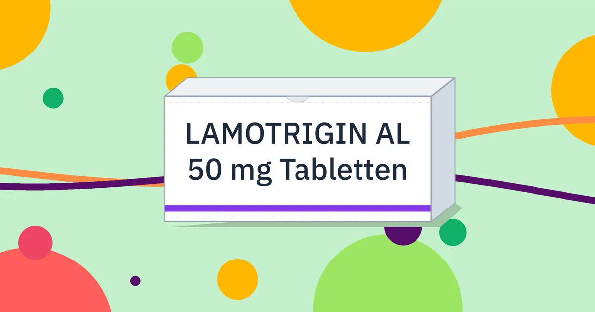 Symbolbild: Packung mit der Aufschrift LAMOTRIGIN AL 50 mg Tabletten (PZN 04192404) – Verfügbarkeit und Bezug in Apotheken in Frankfurt am Main