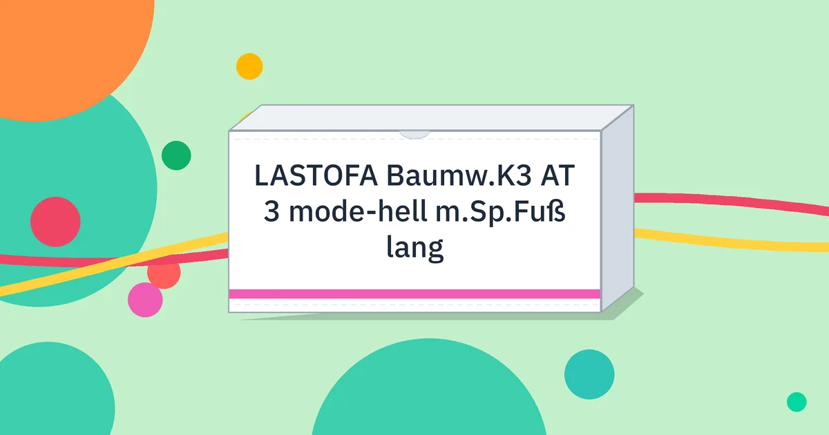 Symbolbild: Packung mit der Aufschrift LASTOFA Baumw.K3 AT 3 mode-hell m.Sp.Fuß lang (PZN 01957504) – Verfügbarkeit und Bezug in Apotheken in Frankfurt am Main