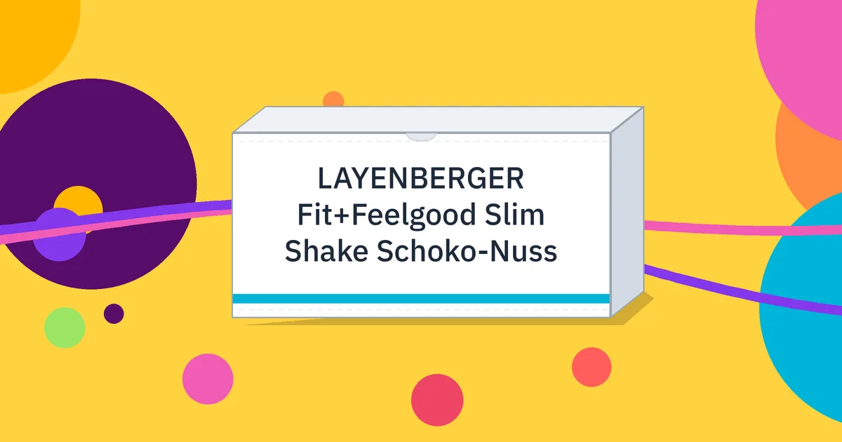 Symbolbild: Packung mit der Aufschrift LAYENBERGER Fit+Feelgood Slim Shake Schoko-Nuss (PZN 18117754) – Verfügbarkeit und Bezug in Apotheken in Frankfurt am Main