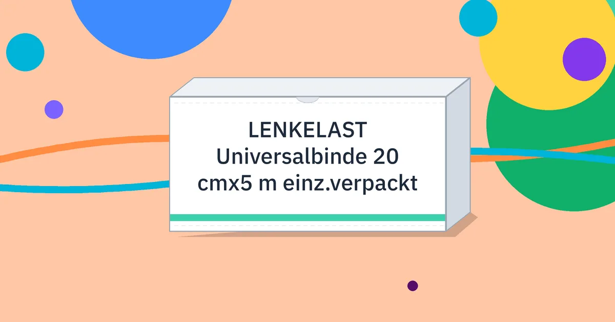 Symbolbild: Packung mit der Aufschrift LENKELAST Universalbinde 20 cmx5 m einz.verpackt (PZN 10931478) – Verfügbarkeit und Bezug in Apotheken in Frankfurt am Main