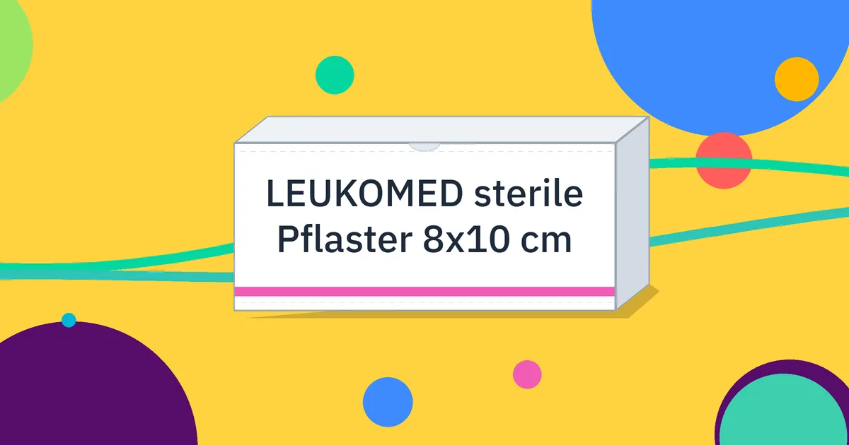 Symbolbild: Packung mit der Aufschrift LEUKOMED sterile Pflaster 8x10 cm (PZN 01178970) – Verfügbarkeit und Bezug in Apotheken in Frankfurt am Main
