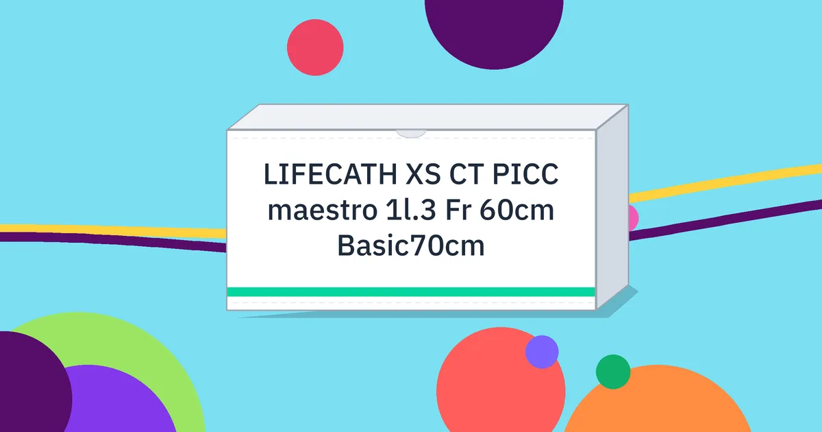 Symbolbild: Packung mit der Aufschrift LIFECATH XS CT PICC maestro 1l.3 Fr 60cm Basic70cm (PZN 19127832) – Verfügbarkeit und Bezug in Apotheken in Frankfurt am Main