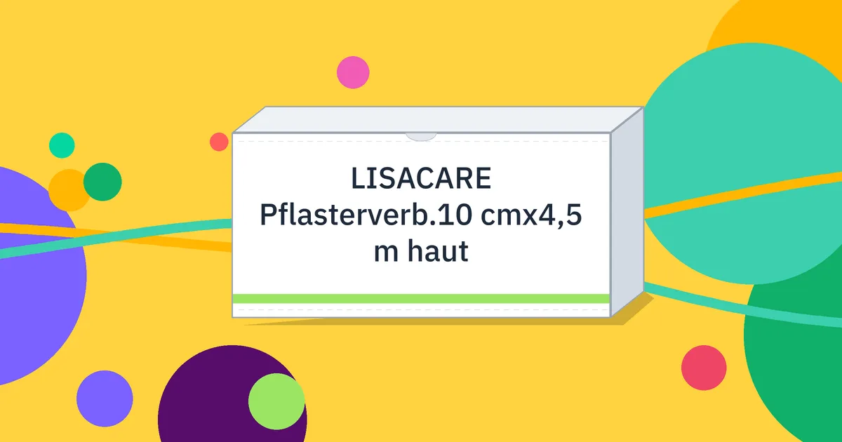 Symbolbild: Packung mit der Aufschrift LISACARE Pflasterverb.10 cmx4,5 m haut (PZN 17893019) – Verfügbarkeit und Bezug in Apotheken in Frankfurt am Main