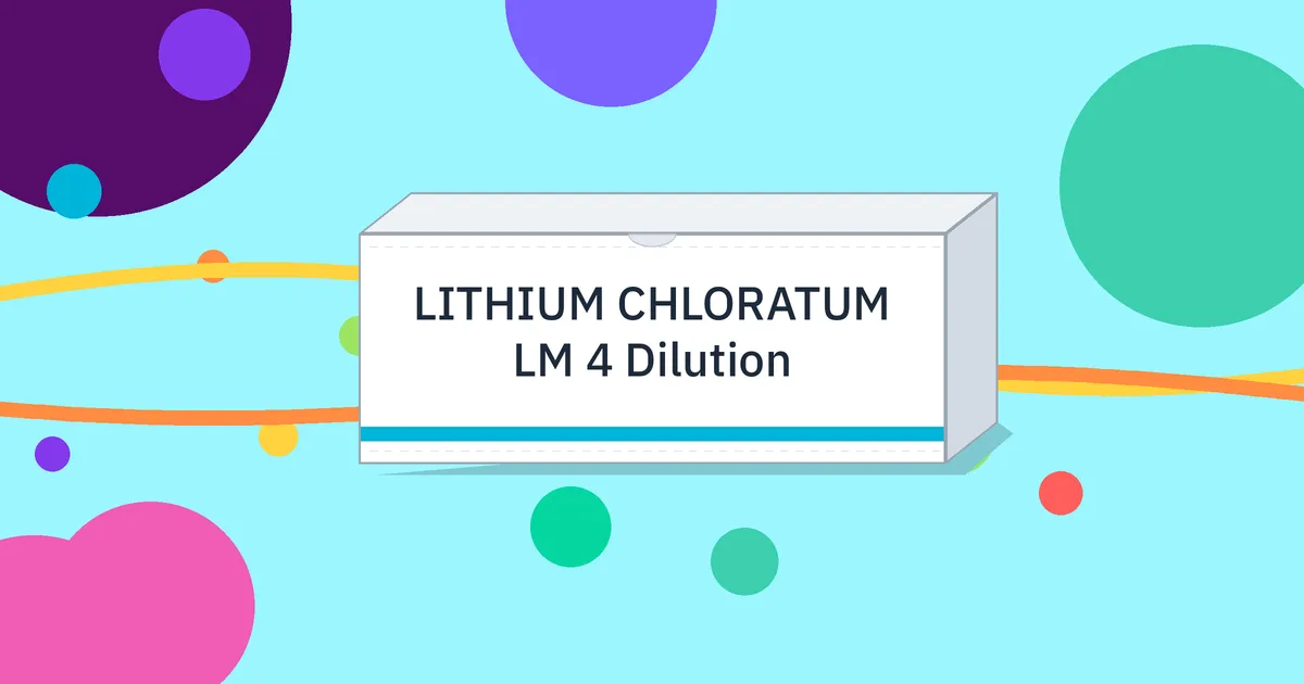 Symbolbild: Packung mit der Aufschrift LITHIUM CHLORATUM LM 4 Dilution (PZN 12931896) – Verfügbarkeit und Bezug in Apotheken in Frankfurt am Main