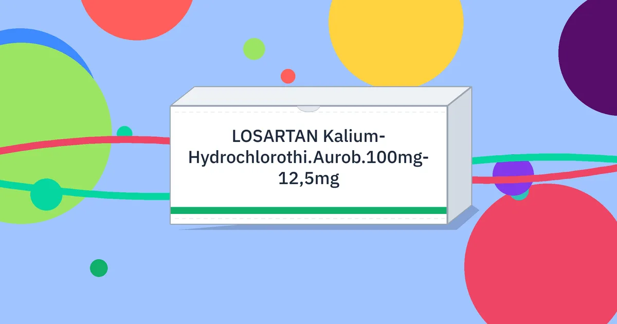 Symbolbild: Packung mit der Aufschrift LOSARTAN Kalium-Hydrochlorothi.Aurob.100mg-12,5mg (PZN 09749917) – Verfügbarkeit und Bezug in Apotheken in Frankfurt am Main