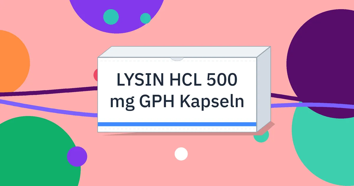 Symbolbild: Packung mit der Aufschrift LYSIN HCL 500 mg GPH Kapseln (PZN 07147321) – Verfügbarkeit und Bezug in Apotheken in Frankfurt am Main