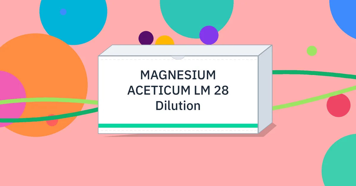 Symbolbild: Packung mit der Aufschrift MAGNESIUM ACETICUM LM 28 Dilution (PZN 12935836) – Verfügbarkeit und Bezug in Apotheken in Frankfurt am Main
