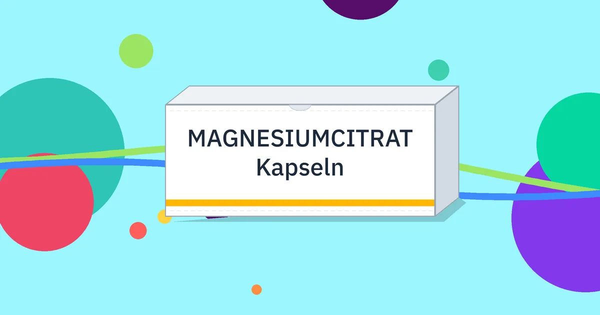 Symbolbild: Packung mit der Aufschrift MAGNESIUMCITRAT Kapseln (PZN 20207111) – Verfügbarkeit und Bezug in Apotheken in Frankfurt am Main
