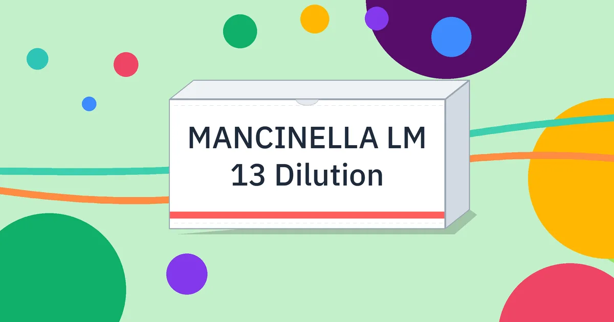 Symbolbild: Packung mit der Aufschrift MANCINELLA LM 13 Dilution (PZN 13540815) – Verfügbarkeit und Bezug in Apotheken in Frankfurt am Main