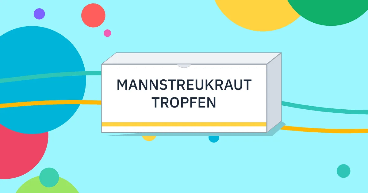 Symbolbild: Packung mit der Aufschrift MANNSTREUKRAUT TROPFEN (PZN 14127980) – Verfügbarkeit und Bezug in Apotheken in Frankfurt am Main