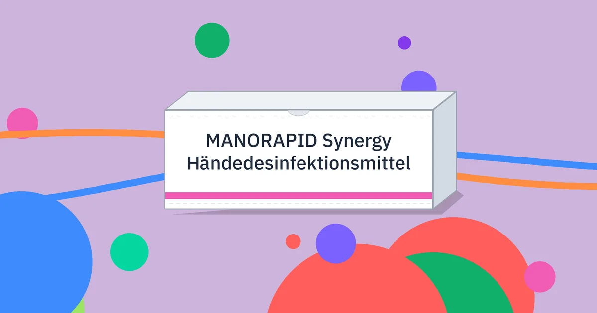Symbolbild: Packung mit der Aufschrift MANORAPID Synergy Händedesinfektionsmittel (PZN 06611584) – Verfügbarkeit und Bezug in Apotheken in Frankfurt am Main
