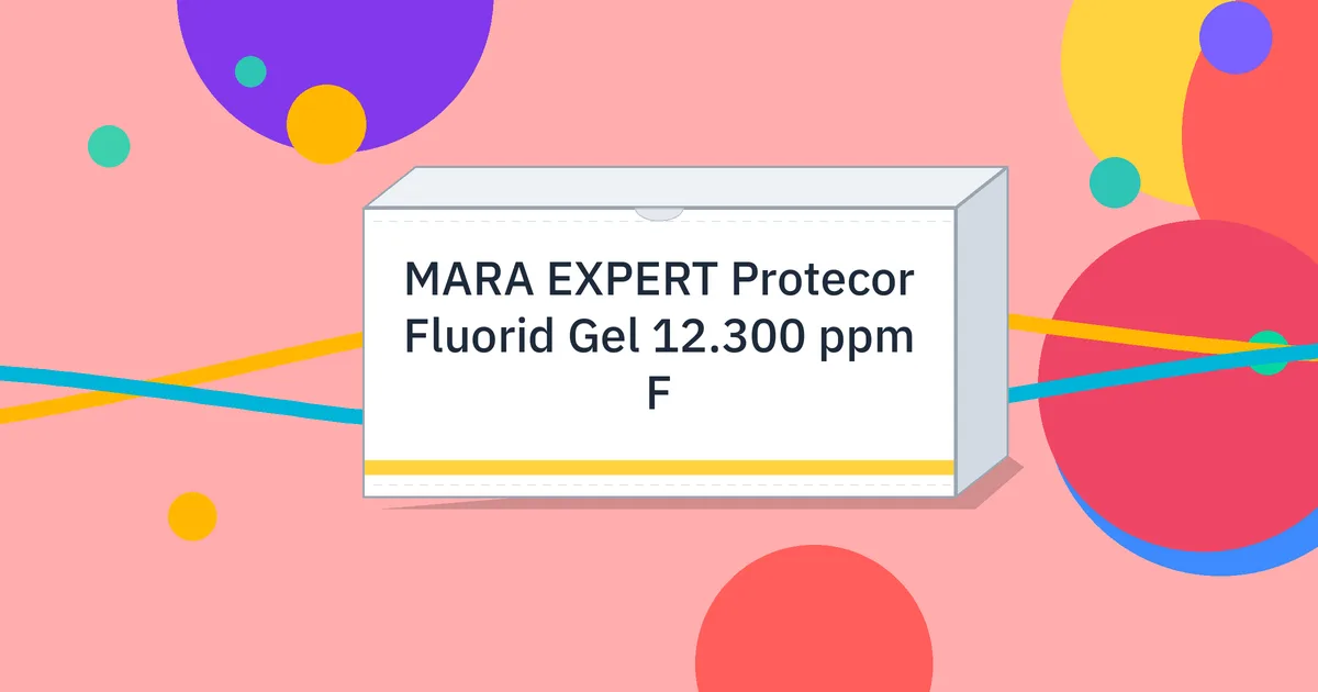 Symbolbild: Packung mit der Aufschrift MARA EXPERT Protecor Fluorid Gel 12.300 ppm F (PZN 18457639) – Verfügbarkeit und Bezug in Apotheken in Frankfurt am Main