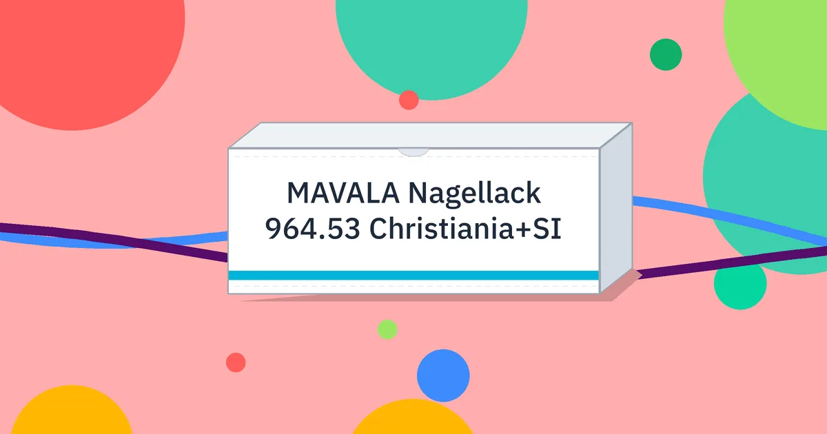 Symbolbild: Packung mit der Aufschrift MAVALA Nagellack 964.53 Christiania+SI (PZN 18850035) – Verfügbarkeit und Bezug in Apotheken in Frankfurt am Main