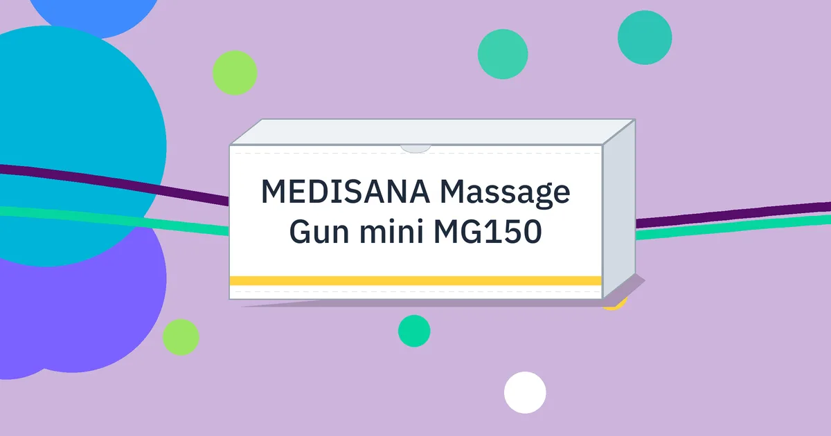 Symbolbild: Packung mit der Aufschrift MEDISANA Massage Gun mini MG150 (PZN 18323560) – Verfügbarkeit und Bezug in Apotheken in Frankfurt am Main