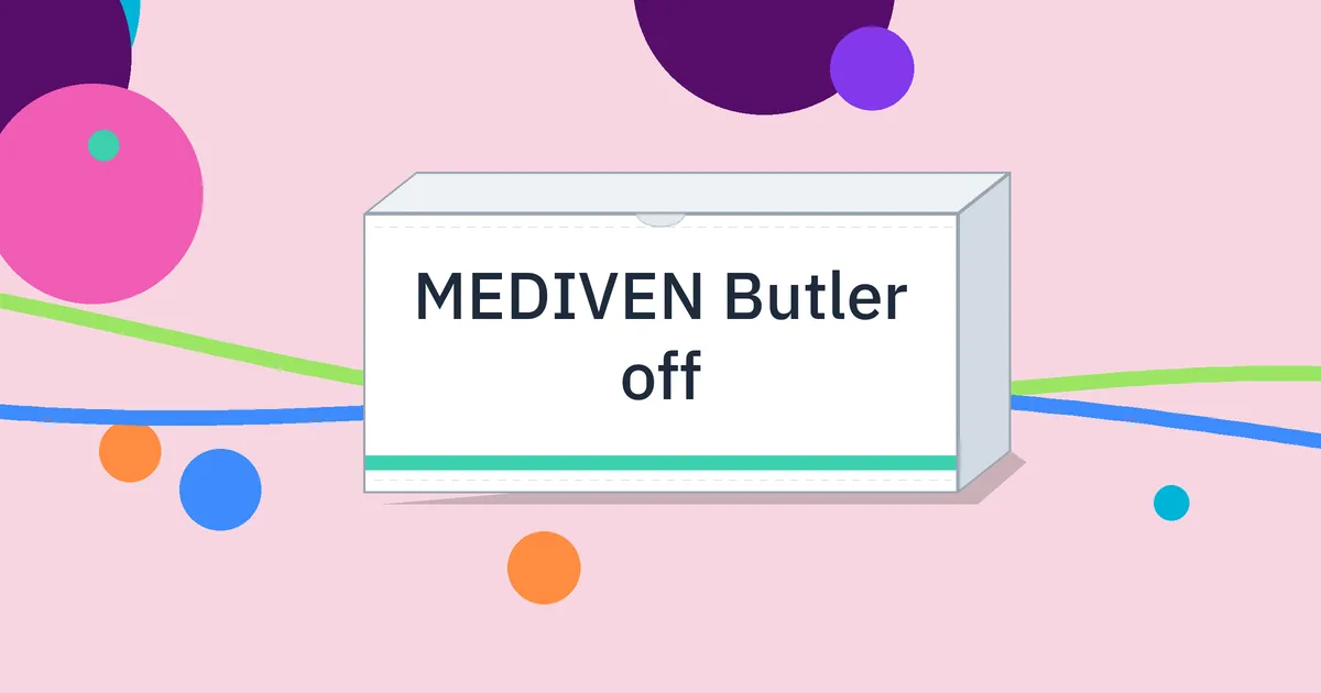 Symbolbild: Packung mit der Aufschrift MEDIVEN Butler off (PZN 03822470) – Verfügbarkeit und Bezug in Apotheken in Frankfurt am Main