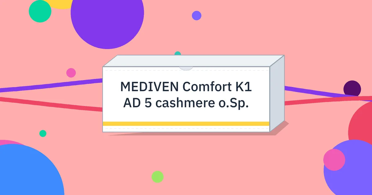 Symbolbild: Packung mit der Aufschrift MEDIVEN Comfort K1 AD 5 cashmere o.Sp. (PZN 14658370) – Verfügbarkeit und Bezug in Apotheken in Frankfurt am Main