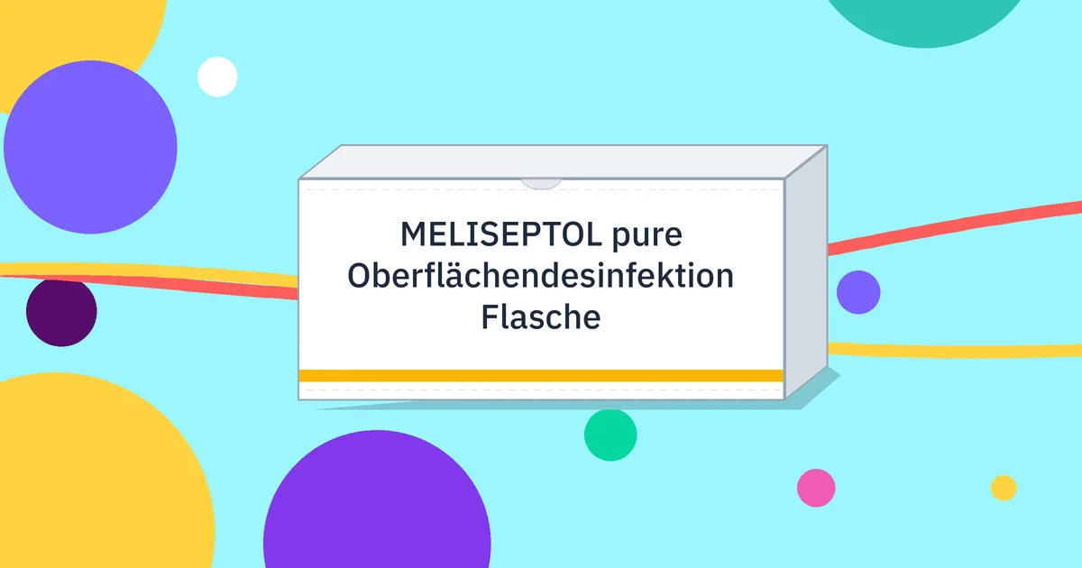Symbolbild: Packung mit der Aufschrift MELISEPTOL pure Oberflächendesinfektion Flasche (PZN 20008334) – Verfügbarkeit und Bezug in Apotheken in Frankfurt am Main