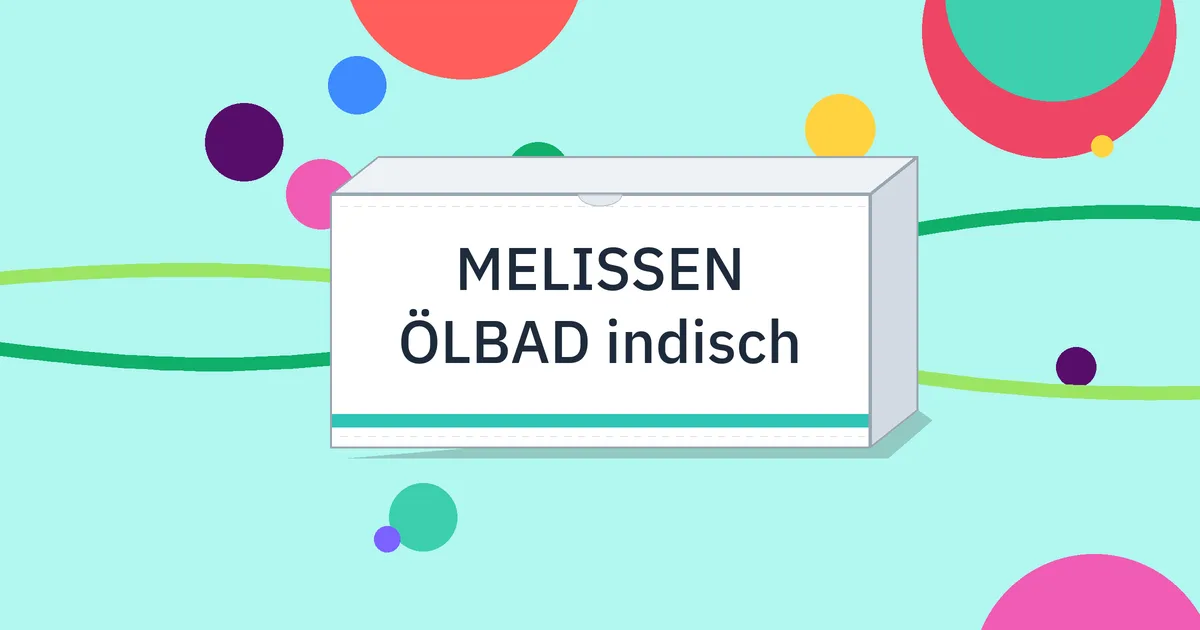 Symbolbild: Packung mit der Aufschrift MELISSEN ÖLBAD indisch (PZN 05517624) – Verfügbarkeit und Bezug in Apotheken in Frankfurt am Main