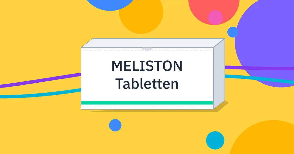 Symbolbild: Packung mit der Aufschrift MELISTON Tabletten (PZN 16331383) – Verfügbarkeit und Bezug in Apotheken in Frankfurt am Main
