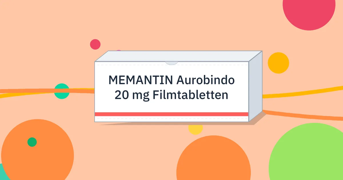 Symbolbild: Packung mit der Aufschrift MEMANTIN Aurobindo 20 mg Filmtabletten (PZN 17146127) – Verfügbarkeit und Bezug in Apotheken in Frankfurt am Main