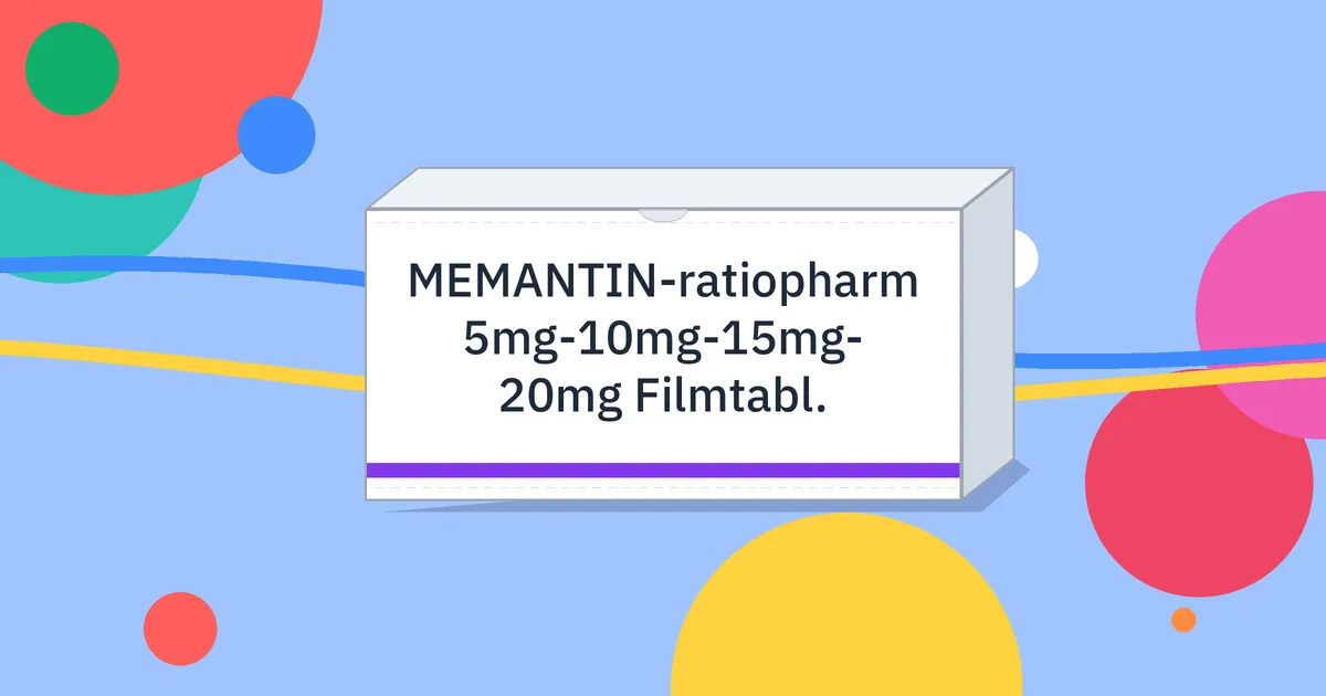 Symbolbild: Packung mit der Aufschrift MEMANTIN-ratiopharm 5mg-10mg-15mg-20mg Filmtabl. (PZN 12480175) – Verfügbarkeit und Bezug in Apotheken in Frankfurt am Main