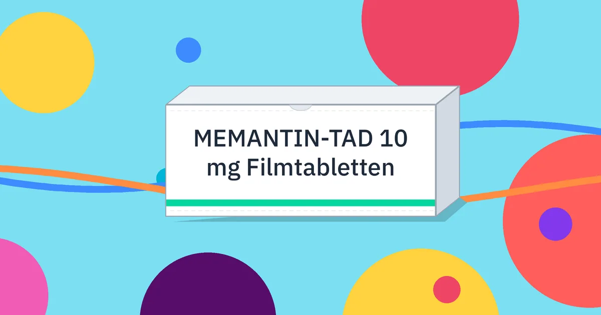 Symbolbild: Packung mit der Aufschrift MEMANTIN-TAD 10 mg Filmtabletten (PZN 18739734) – Verfügbarkeit und Bezug in Apotheken in Frankfurt am Main