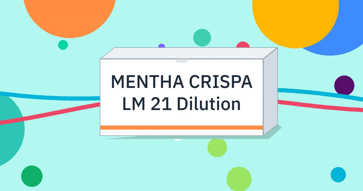 Symbolbild: Packung mit der Aufschrift MENTHA CRISPA LM 21 Dilution (PZN 13603875) – Verfügbarkeit und Bezug in Apotheken in Frankfurt am Main