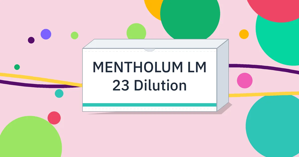 Symbolbild: Packung mit der Aufschrift MENTHOLUM LM 23 Dilution (PZN 13604805) – Verfügbarkeit und Bezug in Apotheken in Frankfurt am Main