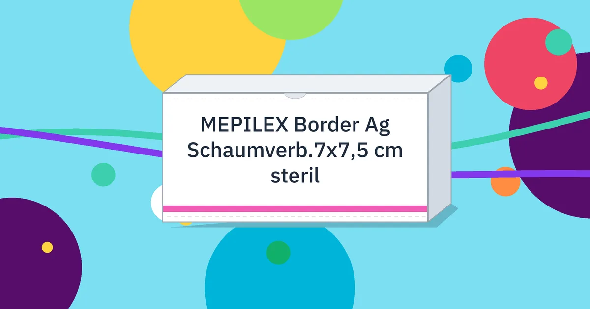 Symbolbild: Packung mit der Aufschrift MEPILEX Border Ag Schaumverb.7x7,5 cm steril (PZN 09680806) – Verfügbarkeit und Bezug in Apotheken in Frankfurt am Main