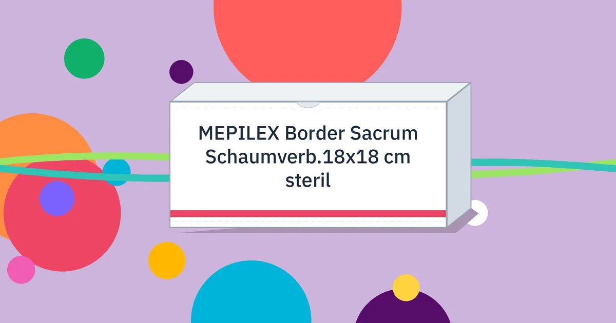 Symbolbild: Packung mit der Aufschrift MEPILEX Border Sacrum Schaumverb.18x18 cm steril (PZN 10264131) – Verfügbarkeit und Bezug in Apotheken in Frankfurt am Main