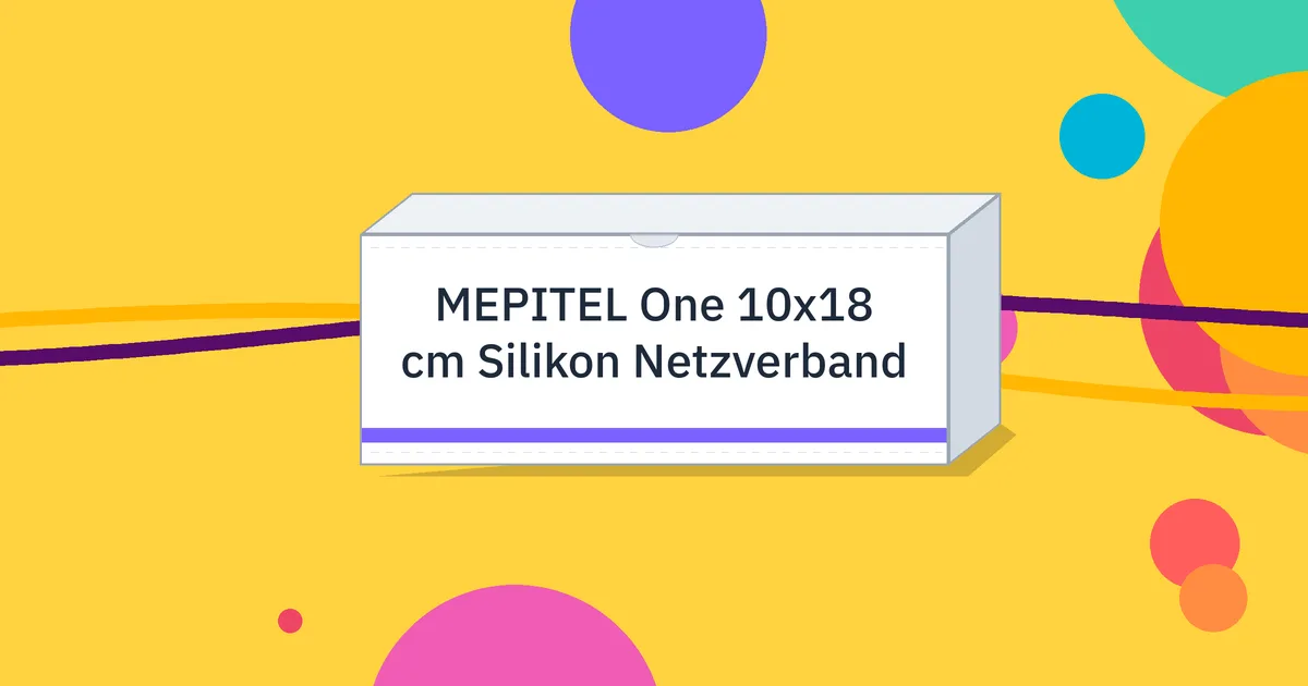 Symbolbild: Packung mit der Aufschrift MEPITEL One 10x18 cm Silikon Netzverband (PZN 16614187) – Verfügbarkeit und Bezug in Apotheken in Frankfurt am Main
