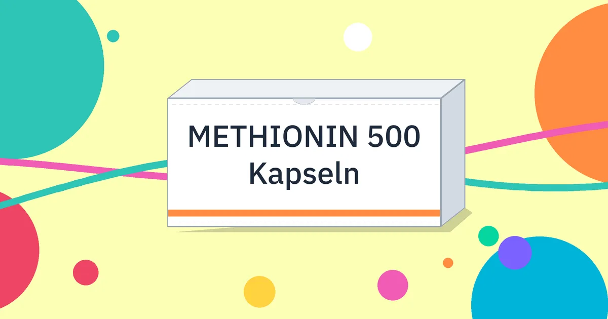Symbolbild: Packung mit der Aufschrift METHIONIN 500 Kapseln (PZN 02259446) – Verfügbarkeit und Bezug in Apotheken in Frankfurt am Main