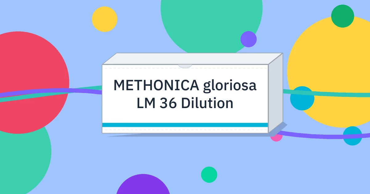 Symbolbild: Packung mit der Aufschrift METHONICA gloriosa LM 36 Dilution (PZN 13606773) – Verfügbarkeit und Bezug in Apotheken in Frankfurt am Main