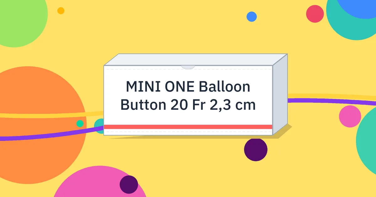 Symbolbild: Packung mit der Aufschrift MINI ONE Balloon Button 20 Fr 2,3 cm (PZN 14342388) – Verfügbarkeit und Bezug in Apotheken in Frankfurt am Main