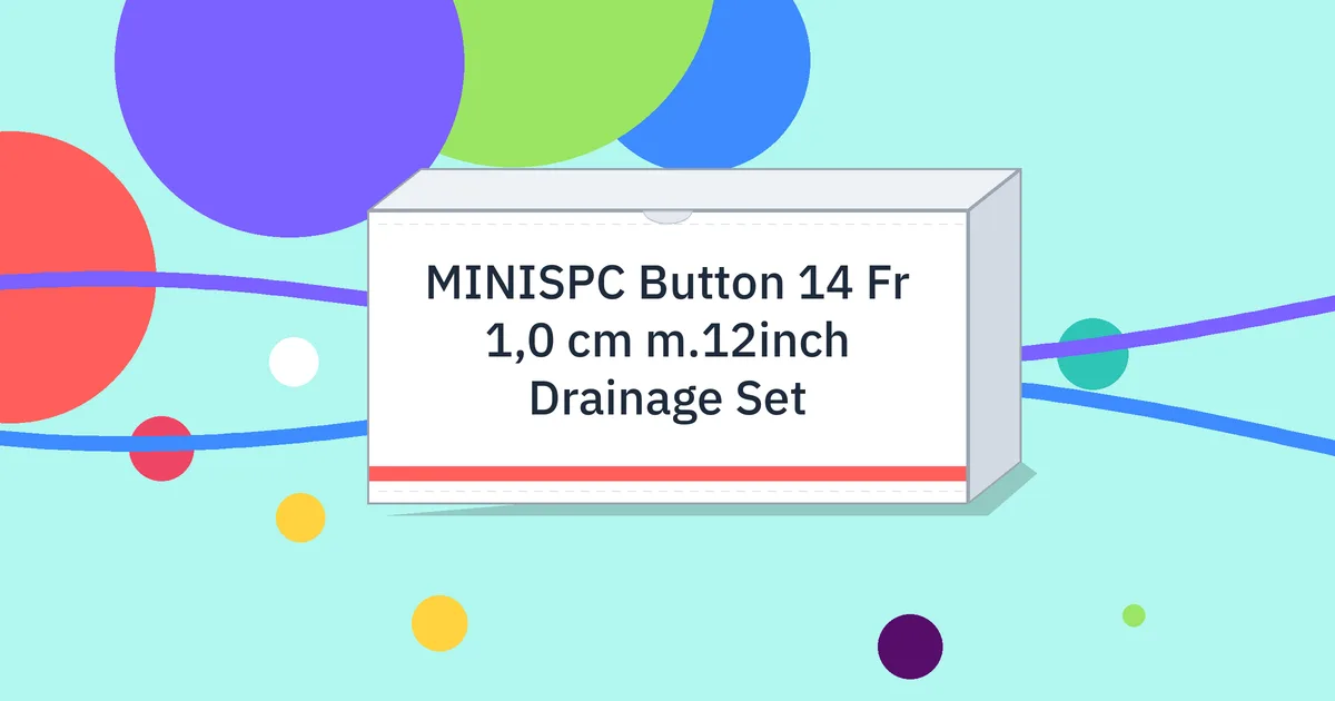 Symbolbild: Packung mit der Aufschrift MINISPC Button 14 Fr 1,0 cm m.12inch Drainage Set (PZN 20820538) – Verfügbarkeit und Bezug in Apotheken in Frankfurt am Main