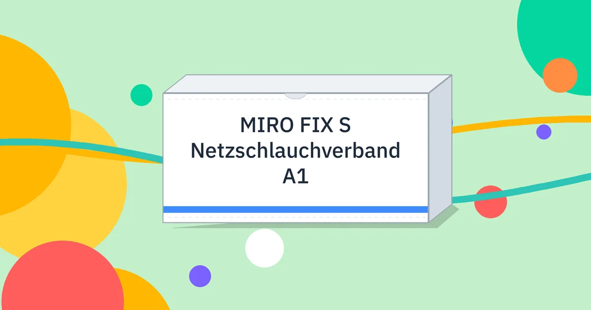 Symbolbild: Packung mit der Aufschrift MIRO FIX S Netzschlauchverband A1 (PZN 06853005) – Verfügbarkeit und Bezug in Apotheken in Frankfurt am Main