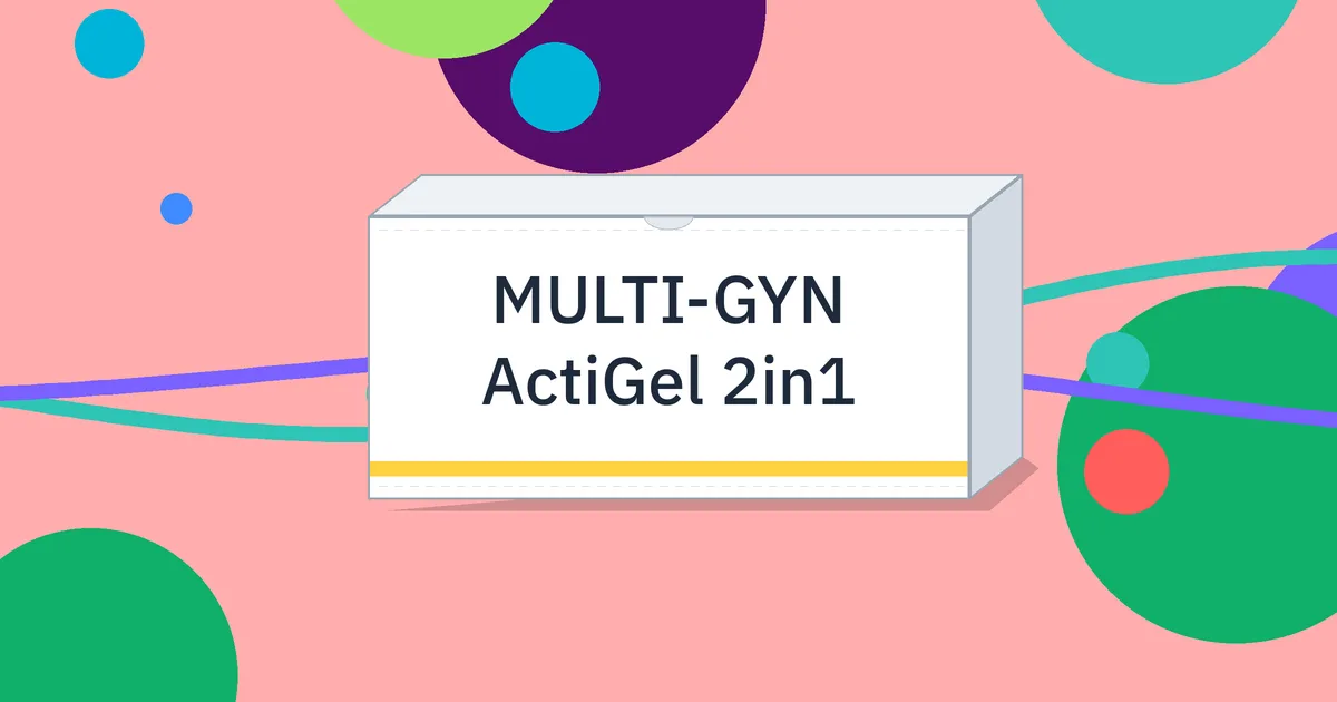 Symbolbild: Packung mit der Aufschrift MULTI-GYN ActiGel 2in1 (PZN 18119670) – Verfügbarkeit und Bezug in Apotheken in Frankfurt am Main