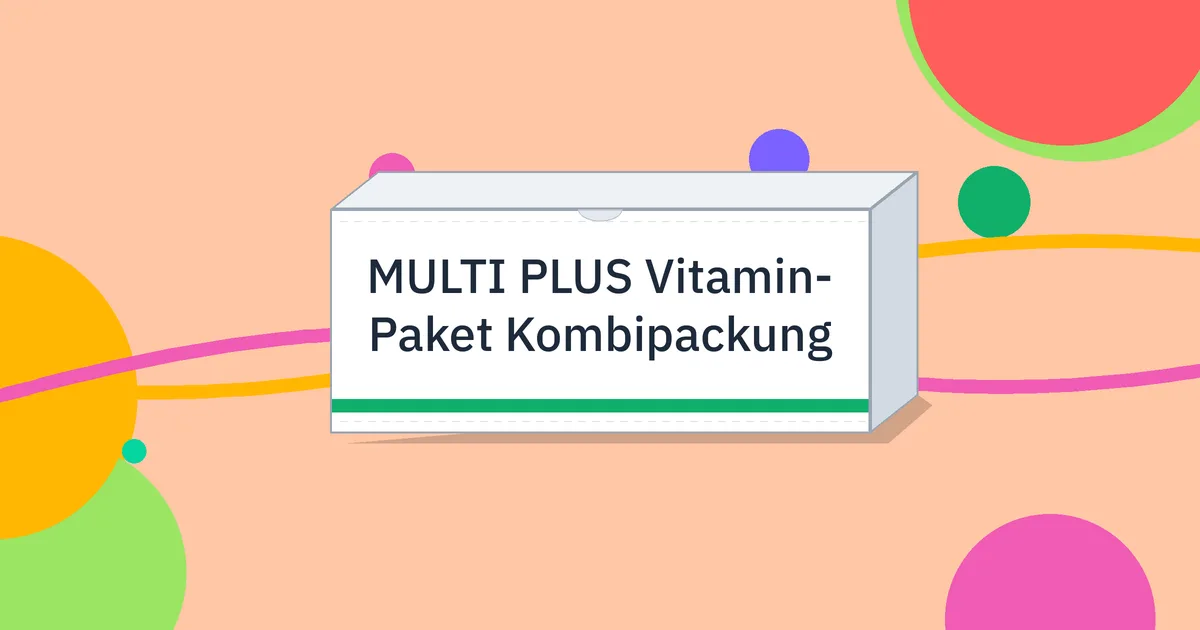 Symbolbild: Packung mit der Aufschrift MULTI PLUS Vitamin-Paket Kombipackung (PZN 10063409) – Verfügbarkeit und Bezug in Apotheken in Frankfurt am Main